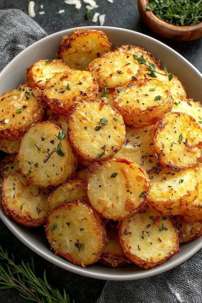 Crispy Garlic Parmesan Smashed Potatoes – Easy Foods