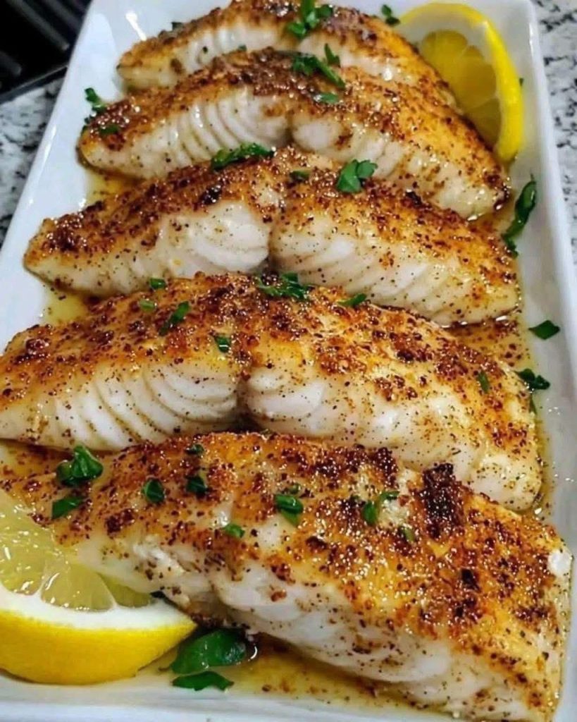 Pan Seared Lemon Garlic White Fish – Easy Foods