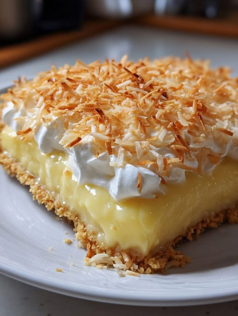 Creamy Coconut Custard Pie with Toasted Coconut Topping – Easy Foods